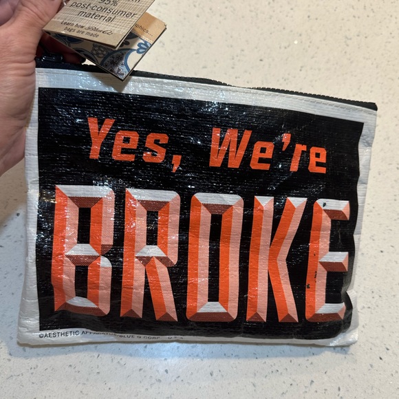 Blue Q | Bags | Nwt Recycled Sorry Were Sorry Yes Were Broke Bag | Poshmark